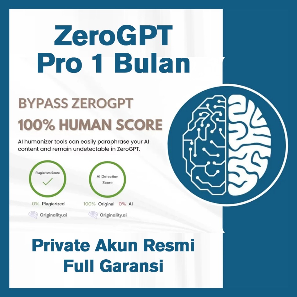 Jual ZeroGPT Ai Pro Plan 1 Bulan Privaate Akun - Ai Detector Canggih | Shopee Indonesia