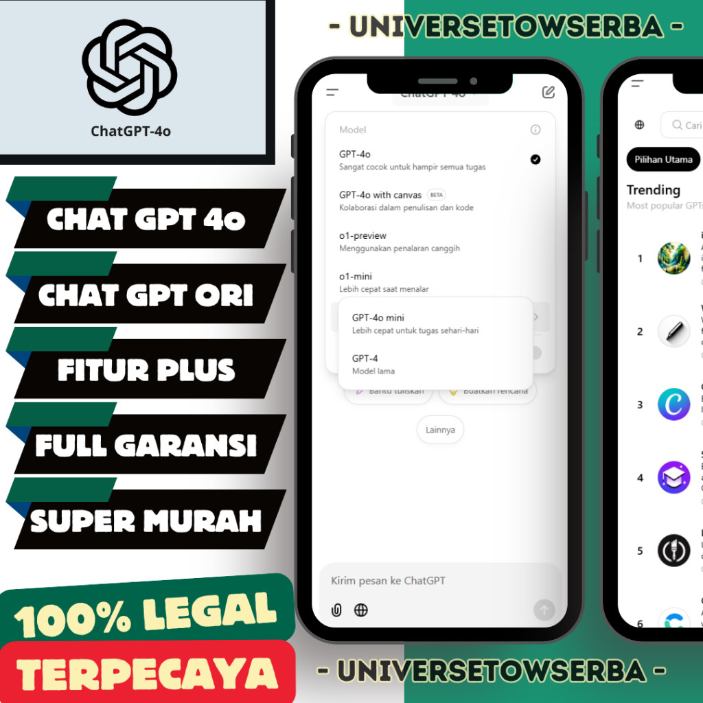 Jual ChatGPT 4.0 | Chat GPT Plus 1 Bulan | Full Garansi | Shopee Indonesia