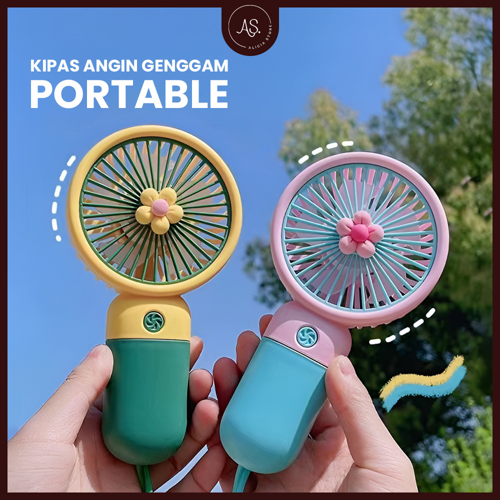 Jual AS Kipas Angin Genggam Mini Portable Motif Bunga | Shopee Indonesia