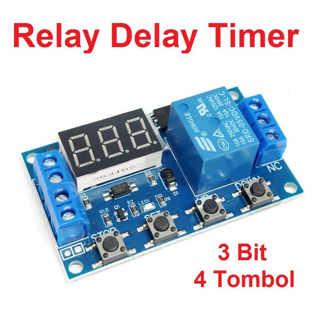Jual Relay Timer Delay Modul Display 4Tombol Digital DC Time Module Switch Control Circuit ...