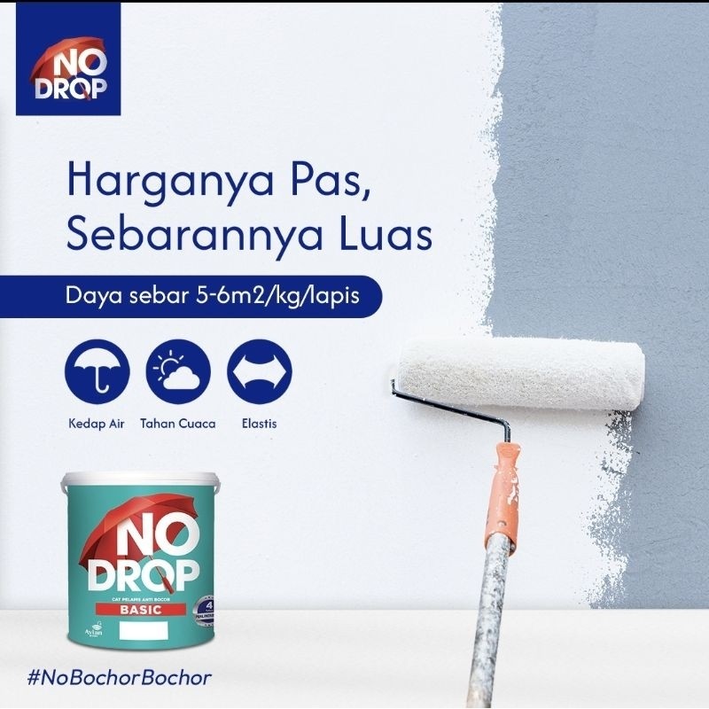 Jual CAT TEMBOK NO DROP BASIC 1KG GENTENG DINDING PLAFON GRC GYPSUM ETERNIT TALANG ASBES ANTI ...