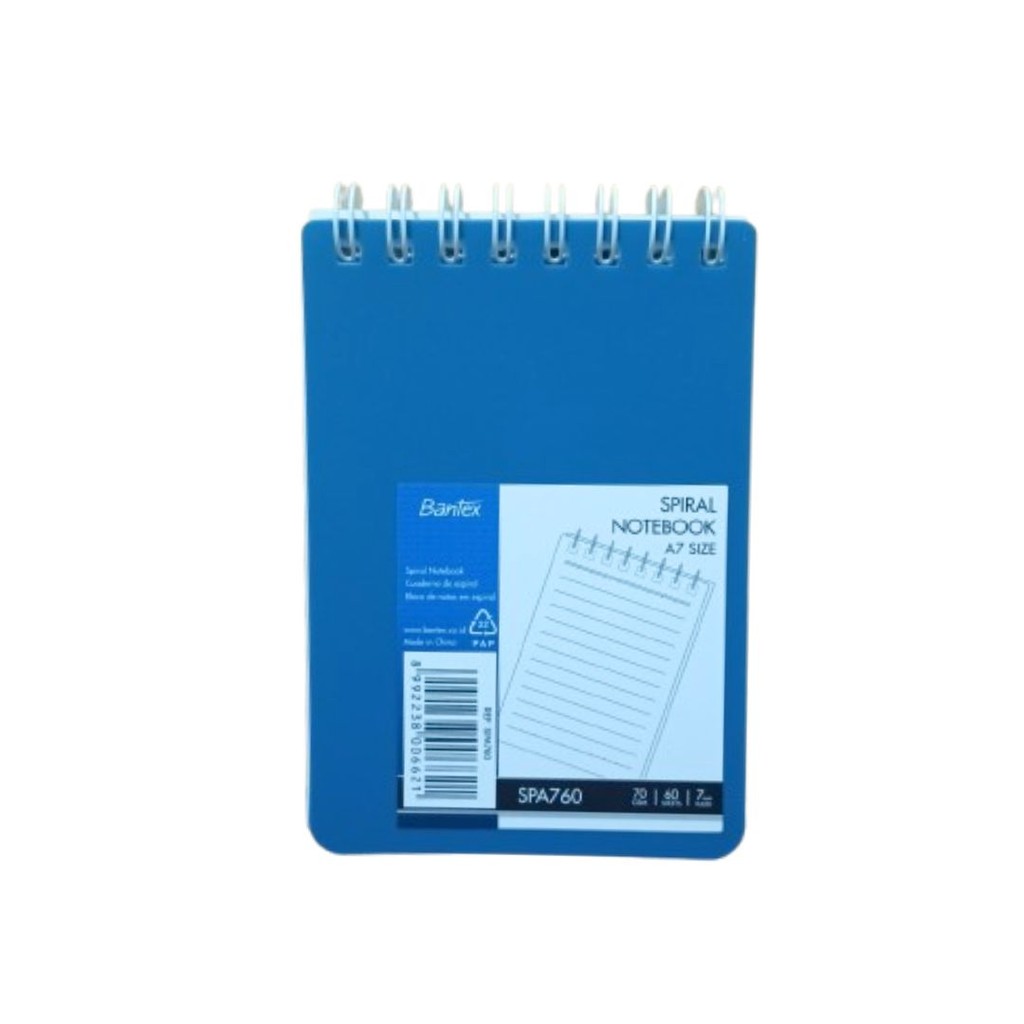 Jual BANTEX SPIRAL NOTEBOOK A7 60SHEET 70GSM | Shopee Indonesia