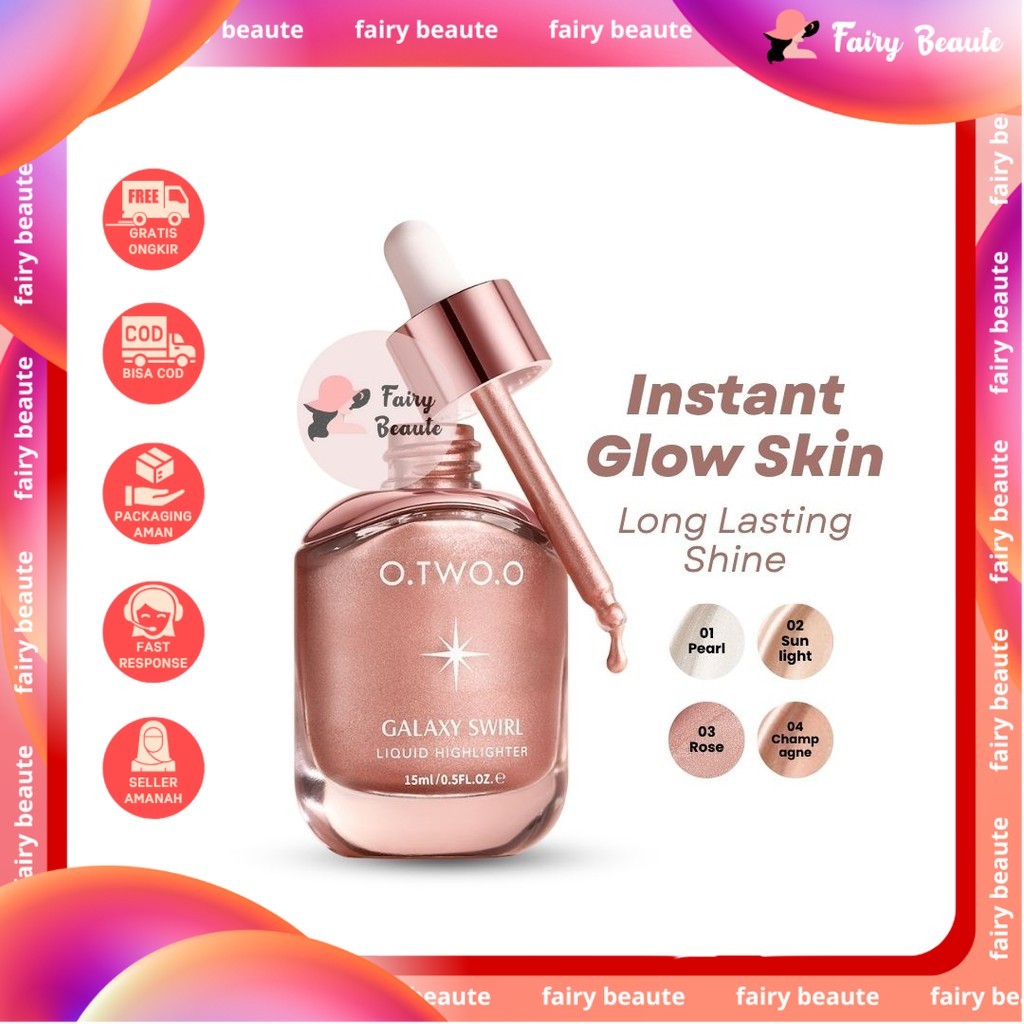Jual O.TWO.O Liquid Highlighter Silky Blends Seamlessly Glow Skin Long ...