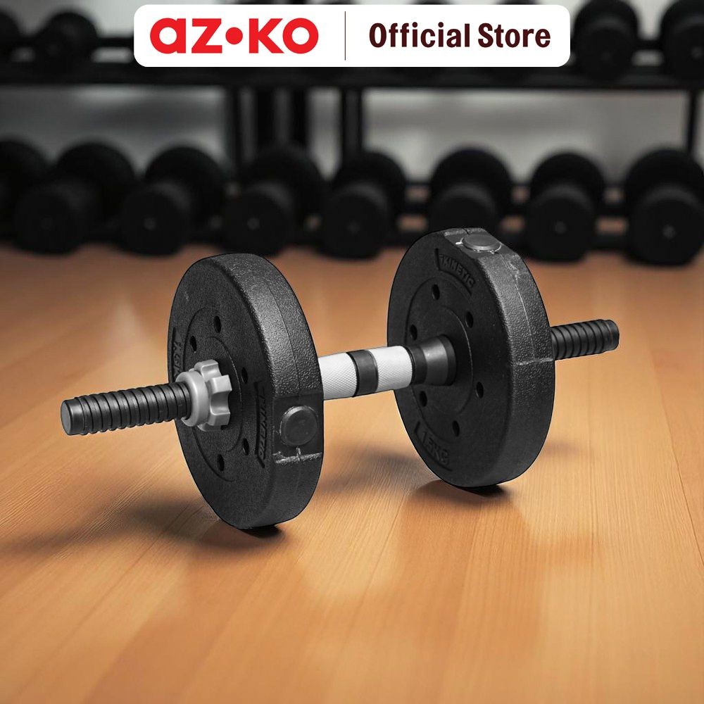 Jual AZKO Kinetic 2 In 1 Cement Dumbbell Barbel Alat Fitness Alat Gym ...