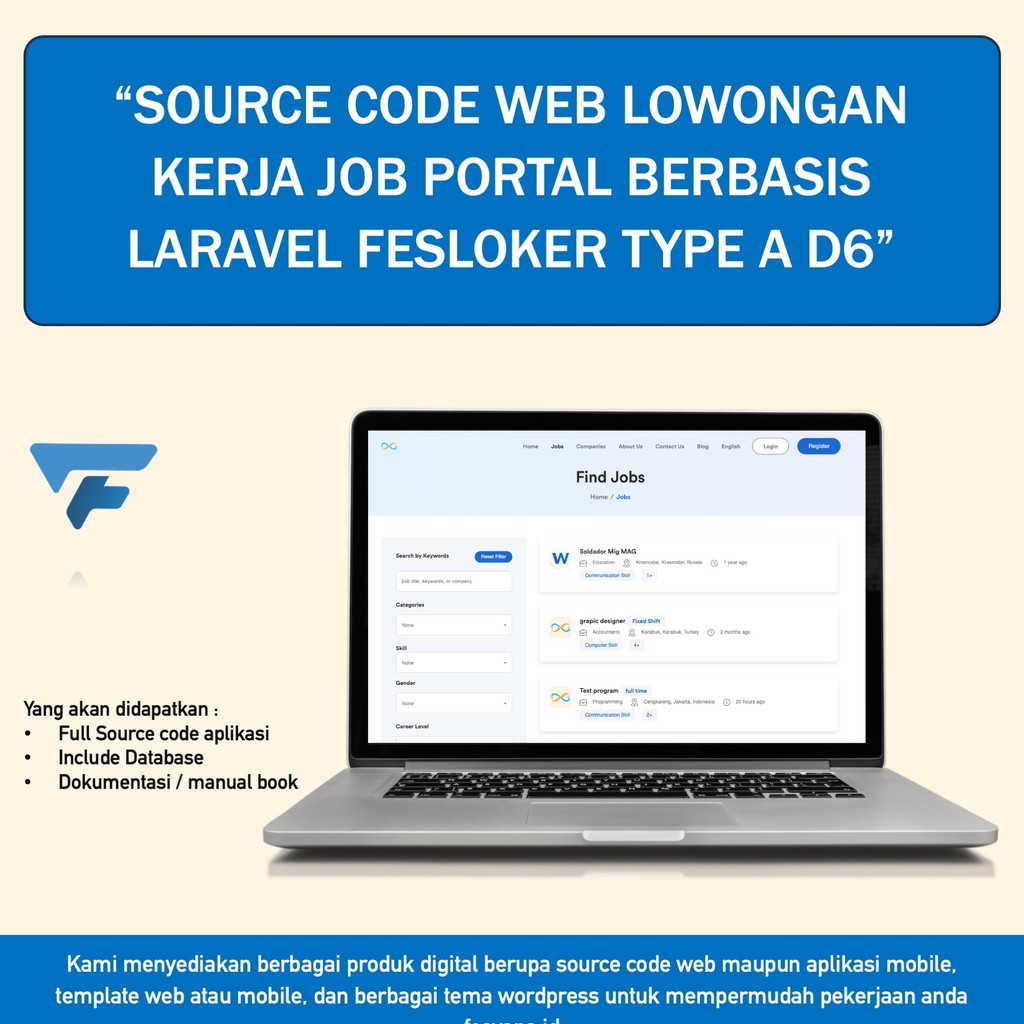 Jual SOURCE CODE WEB LOWONGAN KERJA JOB PORTAL BERBASIS LARAVEL ...