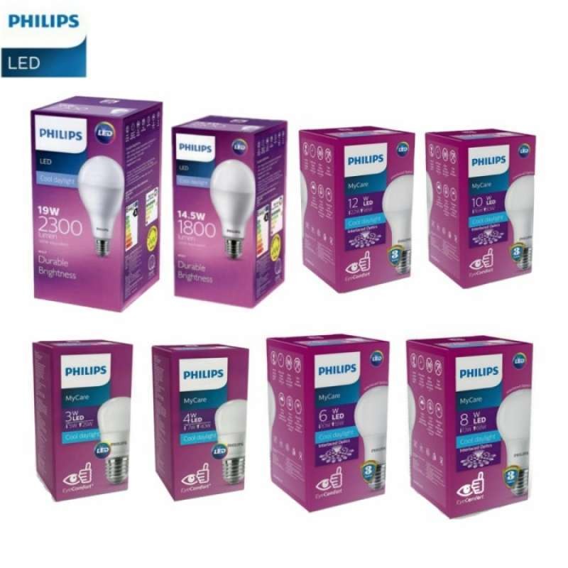 Jual LED Bulb PHILIPS MyCare 3W 4W 6W 8W 10W 12W 14.5W 19W Watt E27 Putih - 4 Watt (K) | Shopee ...