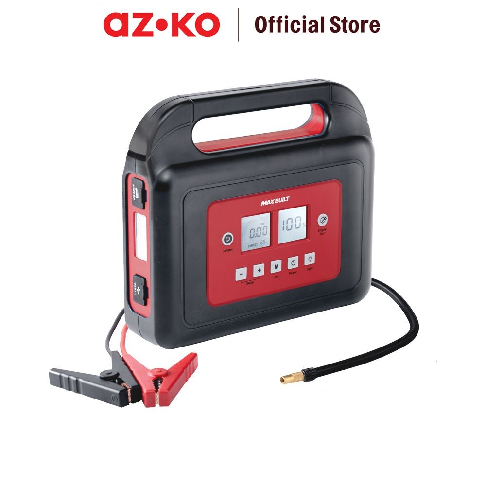 Jual AZKO Maxbuilt Lithium Jump Starter Dengan Autostop Inflator Alat ...