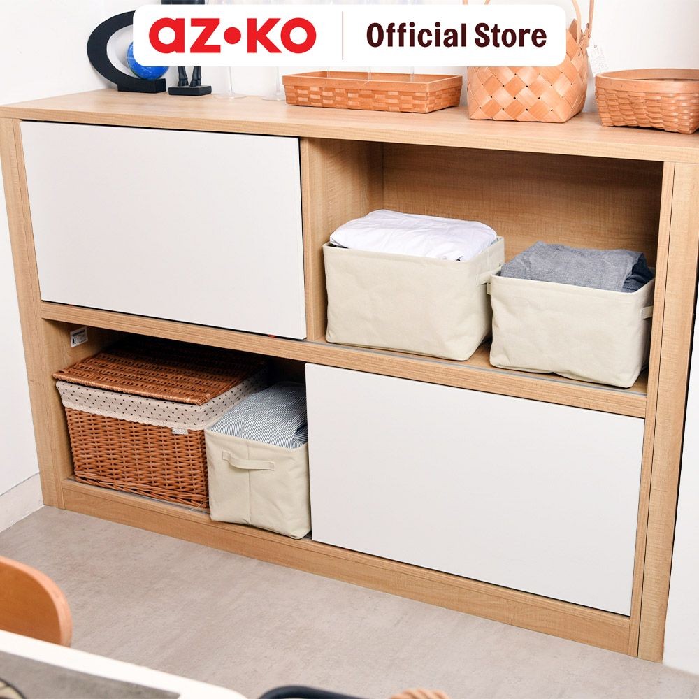 Jual AZKO Stora Set 3 Pcs Keranjang Penyimpanan Fabric - Krem Beige ...