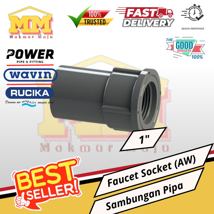 Jual FAUCET SOCKET (AW) 1" INCH RUCIKA WAVIN POWER - SOK DRAT DALAM SAMBUNGAN PIPA PVC | Shopee ...