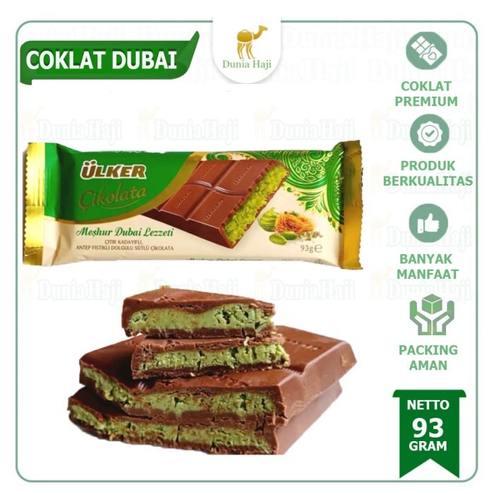 Jual Coklat Dubai Viral Ulker Isi Pistachio Kadayif Pastry Kunafa Chocolate Cokelat | Shopee ...