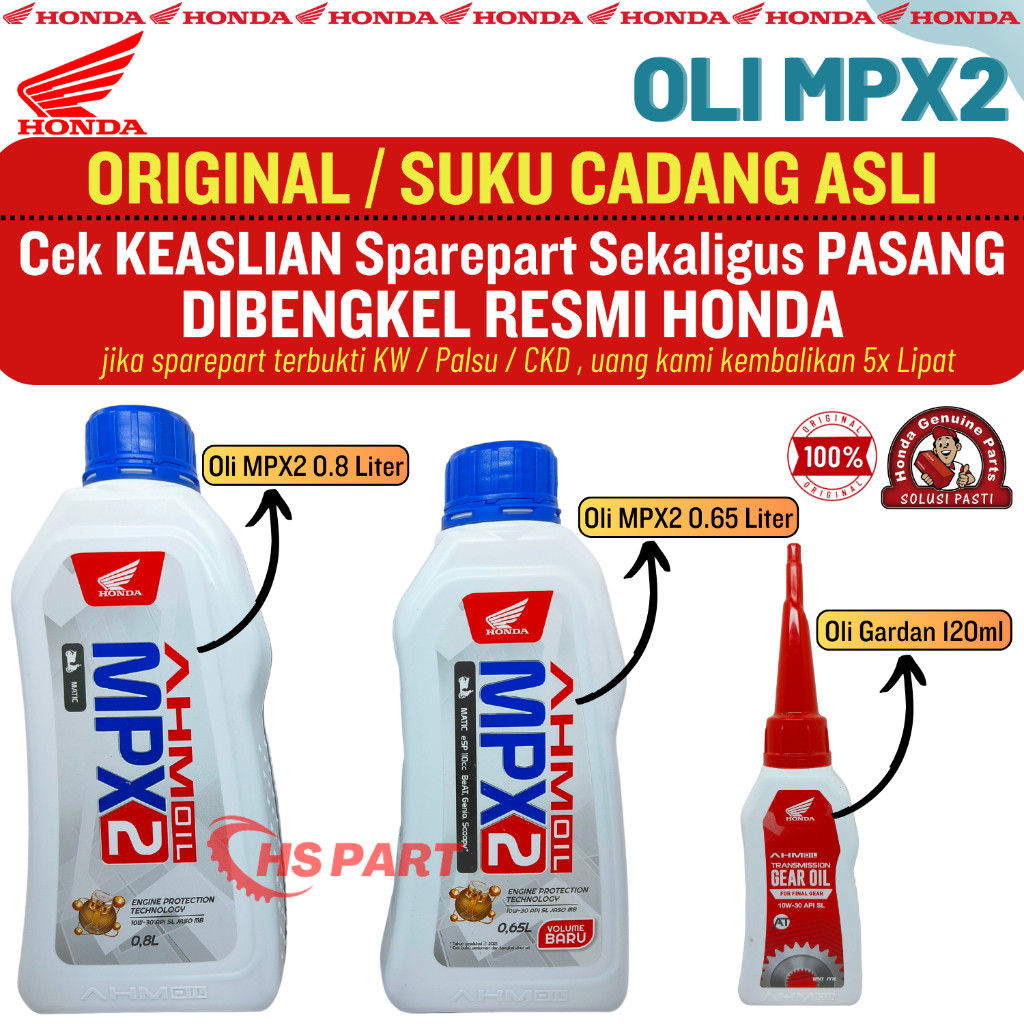 Jual Oli MPX2 Original 100% AHM Metic Plus Oli Gardan | Shopee Indonesia