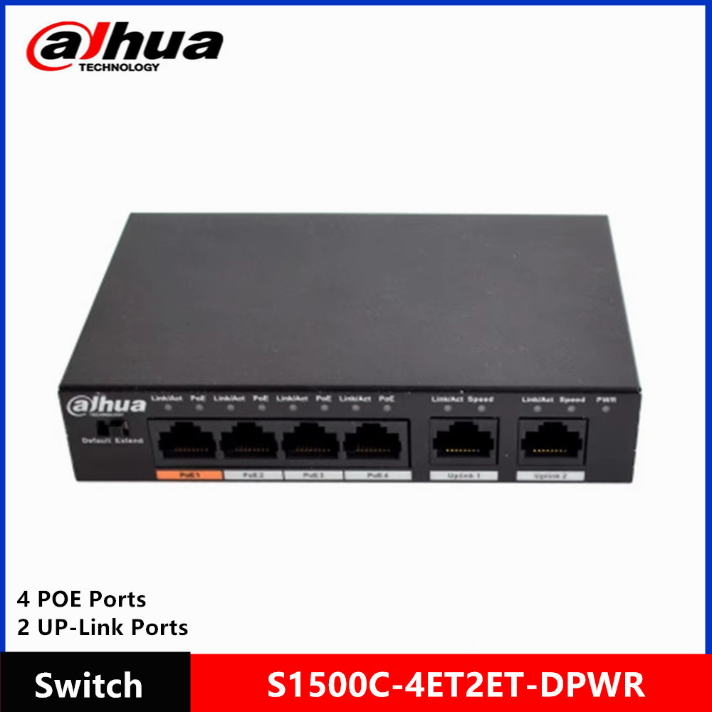 Jual Dahua DH-S1500C-4ET2ET-DPWR 4 PoE port 2 up-link ports max 250m POE power Distance Support ...