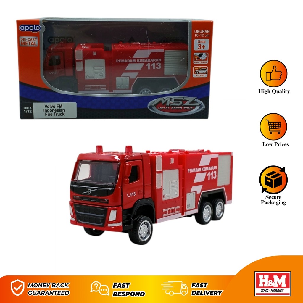 Jual Diecast Apolo MSZ Volvo FM Indonesian Fire Truck Merah | Shopee ...