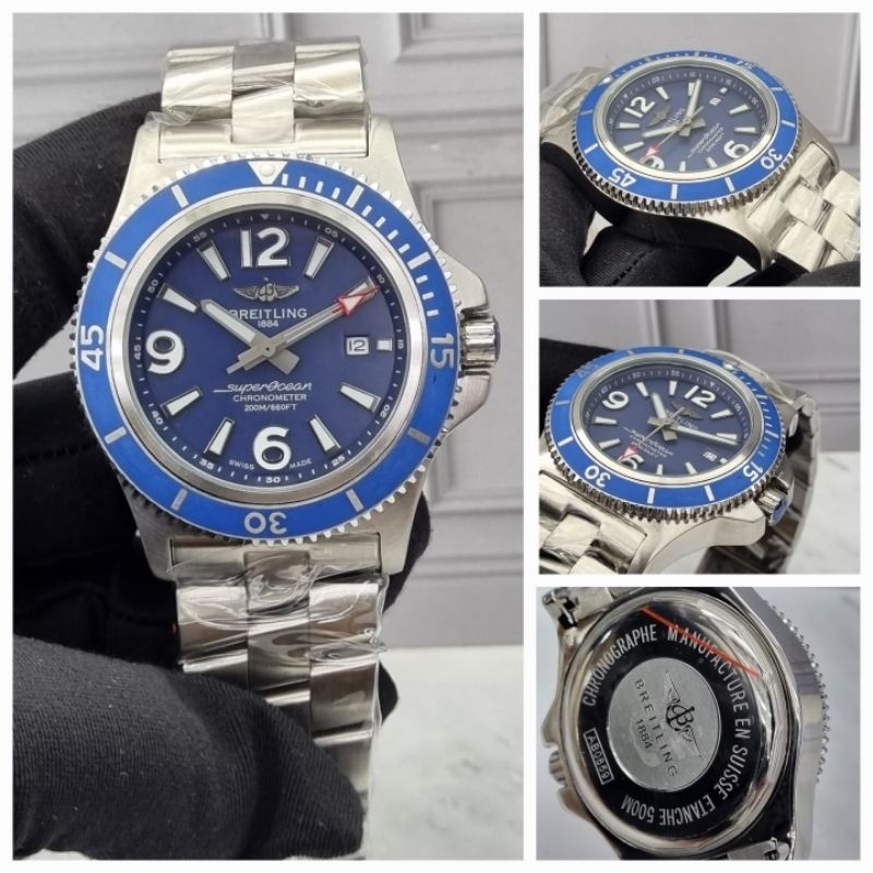 Jual BREITLING JAM TANGAN PRIA BREITLING SUPEROCEAN RANTAI BLUE DIAL ...