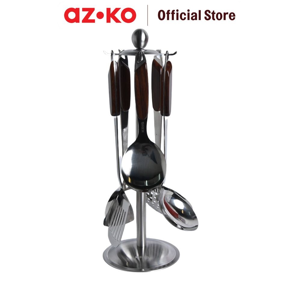 Jual AZKO Kris Set 6 Pcs Peralatan Masak Dengan Rotating Stand Cooking ...