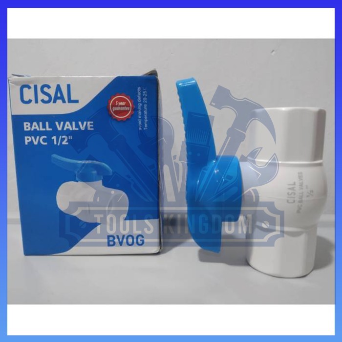Jual Ball Valve PVC Cisal Putih 1/2" / Stop Kran PVC Cisal 1/2 Inch ...