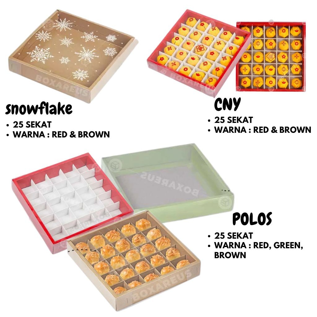 Jual Box Nastar sekat 25 / Dus Kue Kering Nastar Cookies | Shopee Indonesia