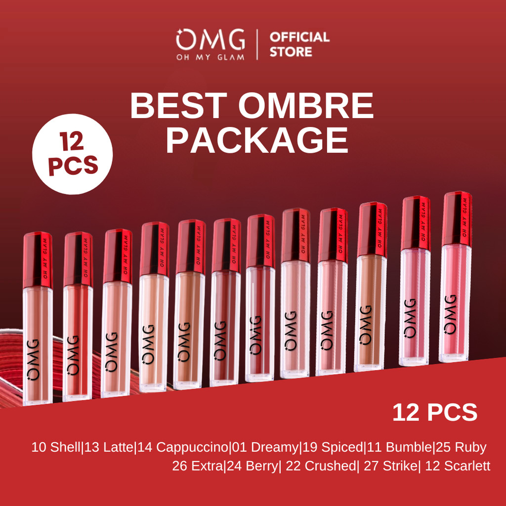 Jual [Creator's Pick] OMG Oh My Glam Mattelast Lip Cream Bundle 12 Pcs ...