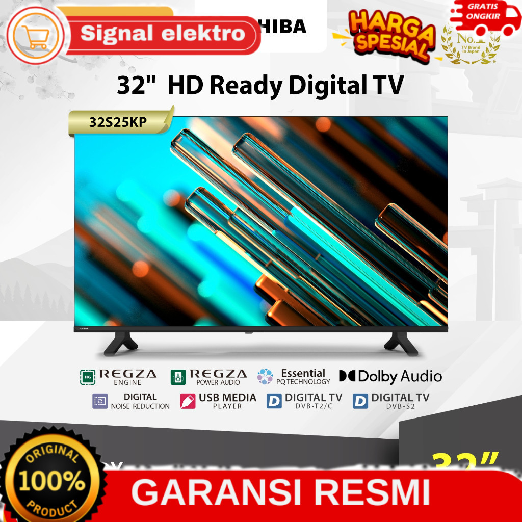 Jual Toshiba TV 32" HD LED Digital TV 32 Inch 32S25KP Dolby Audio Regza | Shopee Indonesia