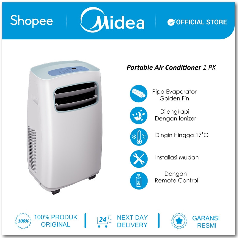Jual Midea AC Portable 1 PK 1.5 PK Ionizer Tanpa Outdoor Kamar Kos ...
