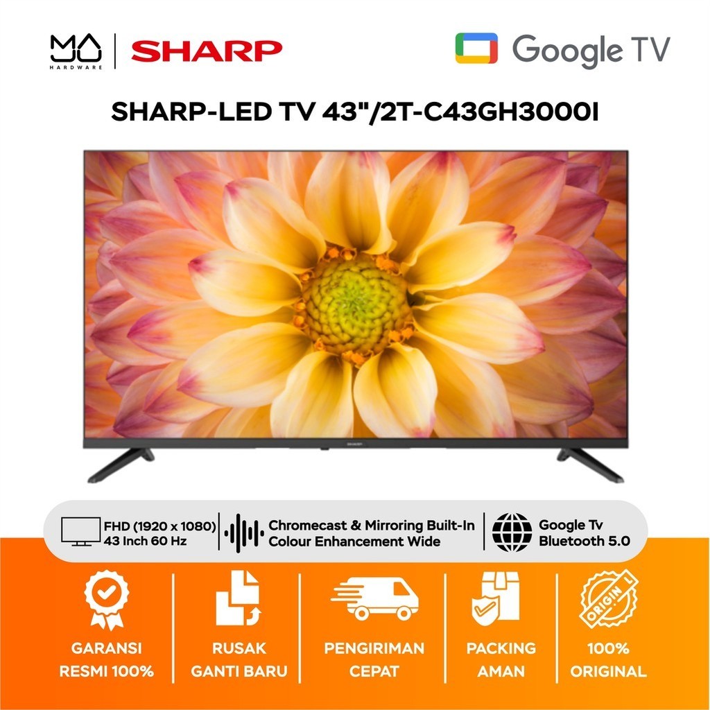 Jual Sharp LED TV 2K 43 Inch Google TV 2T-C43GH3000i Digital Full HD HDR / 43GH3000i - Garansi ...