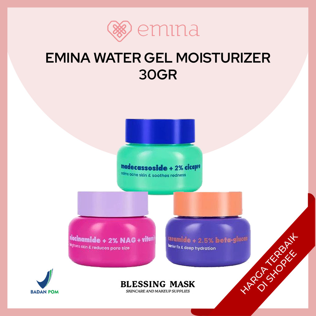 Jual Emina Water Gel Moisturizer 30g | Water Barrier | Water Bright ...
