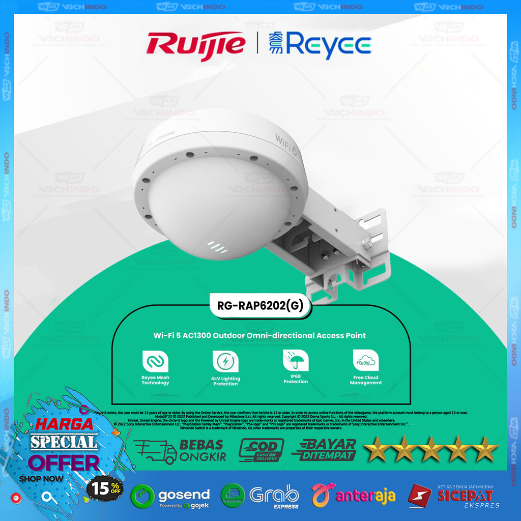 Jual Ruijie RG-RAP6202(G) Wi-Fi 5 AC1300 Wireless Access Point Outdoor ...