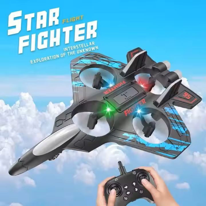 Jual MAINAN DRONE ANAK BENTUK JET TEMPUR | FIGHTER QUADCOPTER LED ...