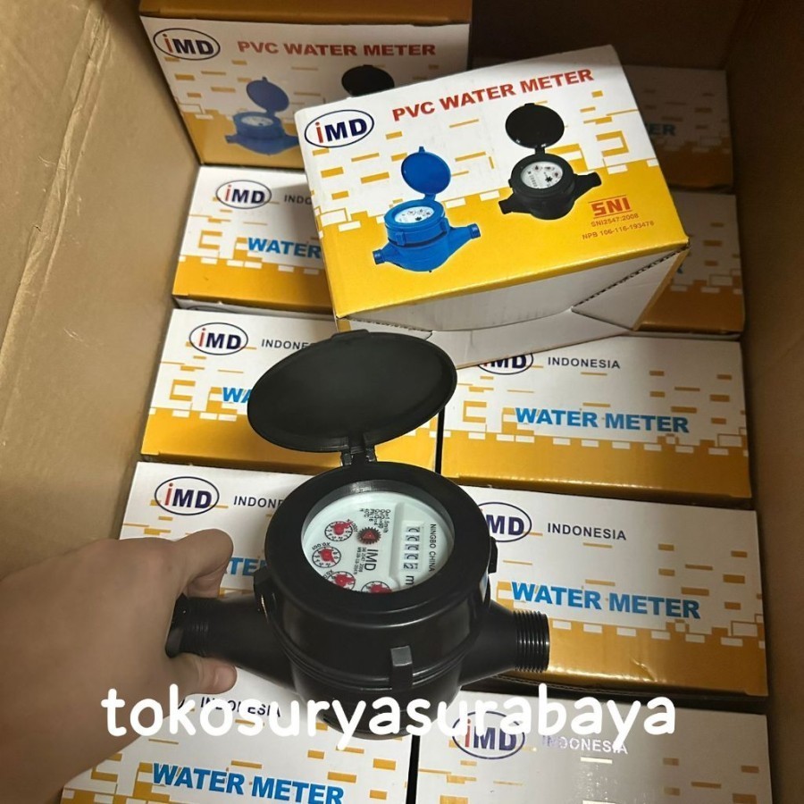 Jual METERAN AIR IMD PVC 1/2" 3/4" WATER METER PVC PLASTIK SNI METERAN ...