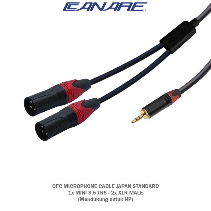 Jual Kabel Audio 1x Mini TRS 3.5 - 2x XLR Male | GPE - Japan Standard ...