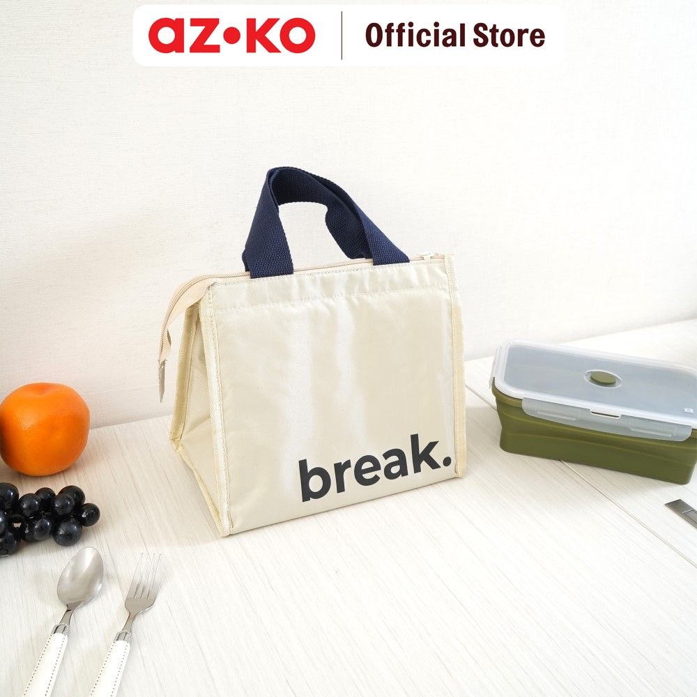 Jual AZKO Ataru Tas Bekal Makanan Break Motif Print - Krem Beige Lunch ...