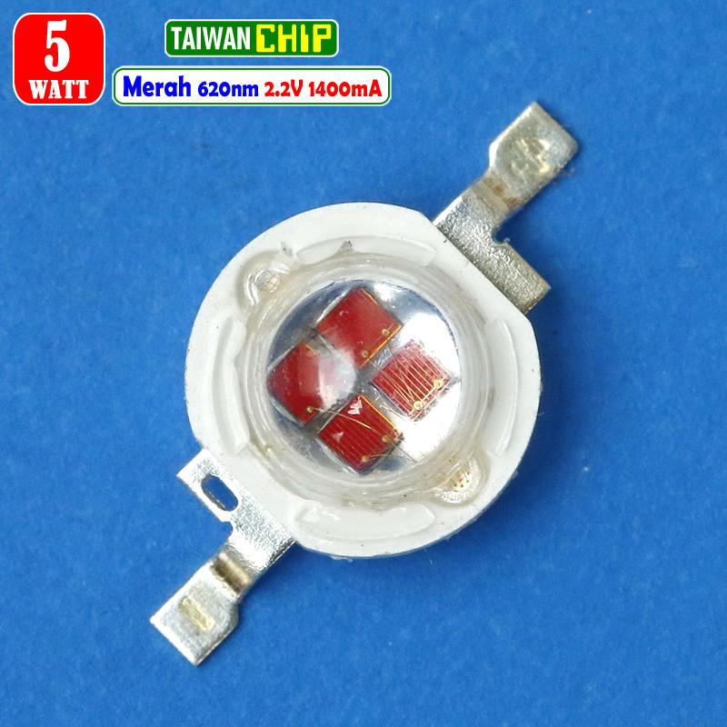 Jual HPL 5W 620nm 625nm Merah Mata LED Red 4 Chip 2V Rem Sign Dekorasi ...