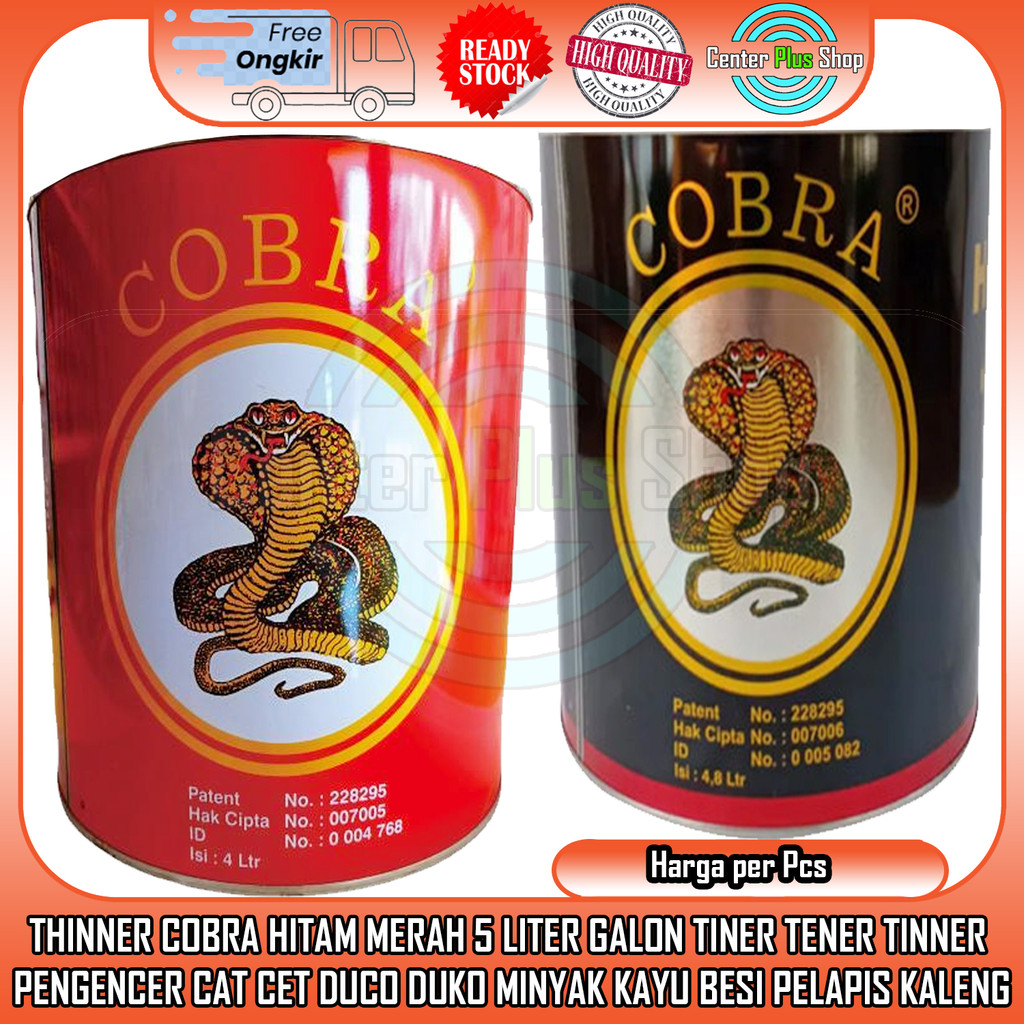 Jual Tiner Merek Kobra Cobra Cat Hitam Merah 5 Liter Pelarut Eposy Eposi Pengencer Cet Duco Duko ...
