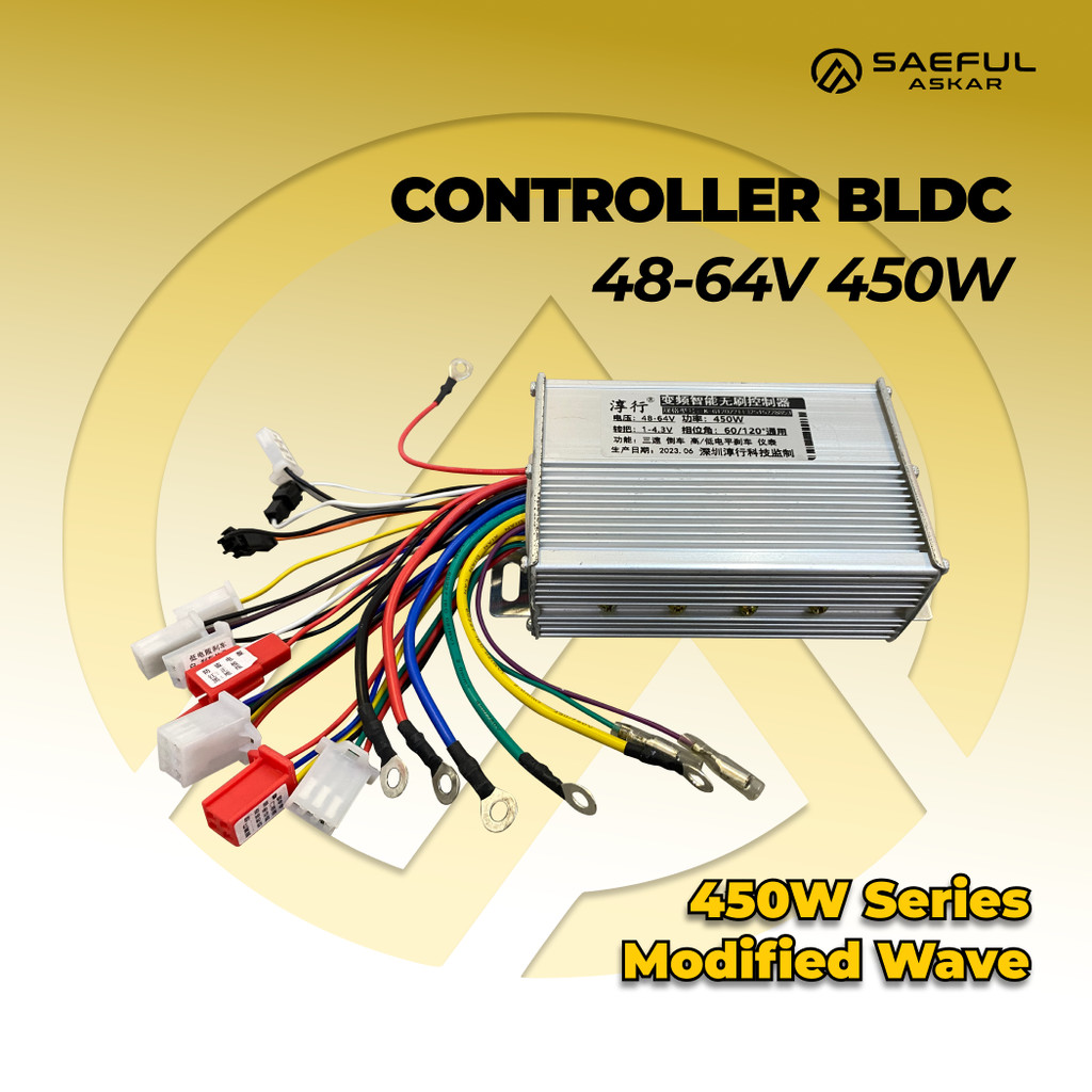 Jual Kontroler Sepeda Listrik 24V 36V 48V 60V 64V 450W Controller Motor ...