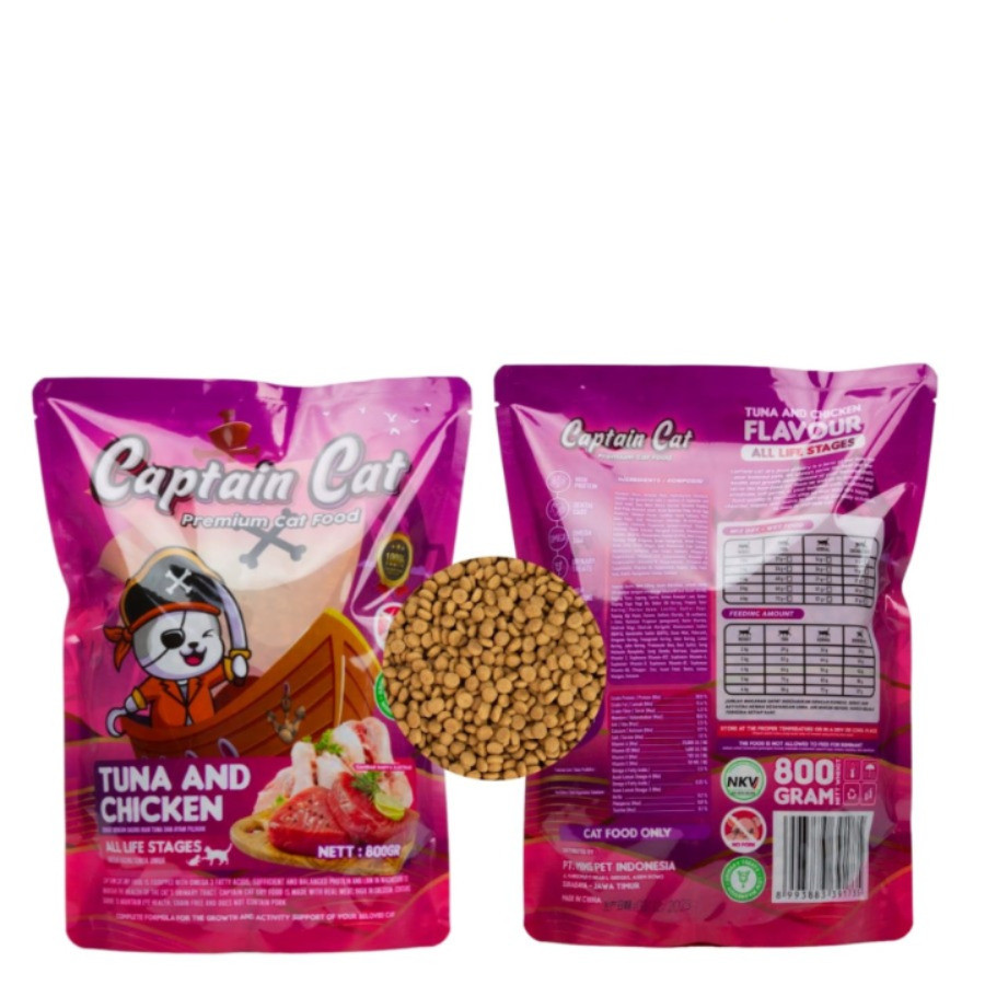 Jual Captain All Stages Life Cat Food 800gr Tuna Chicken - Makanan ...