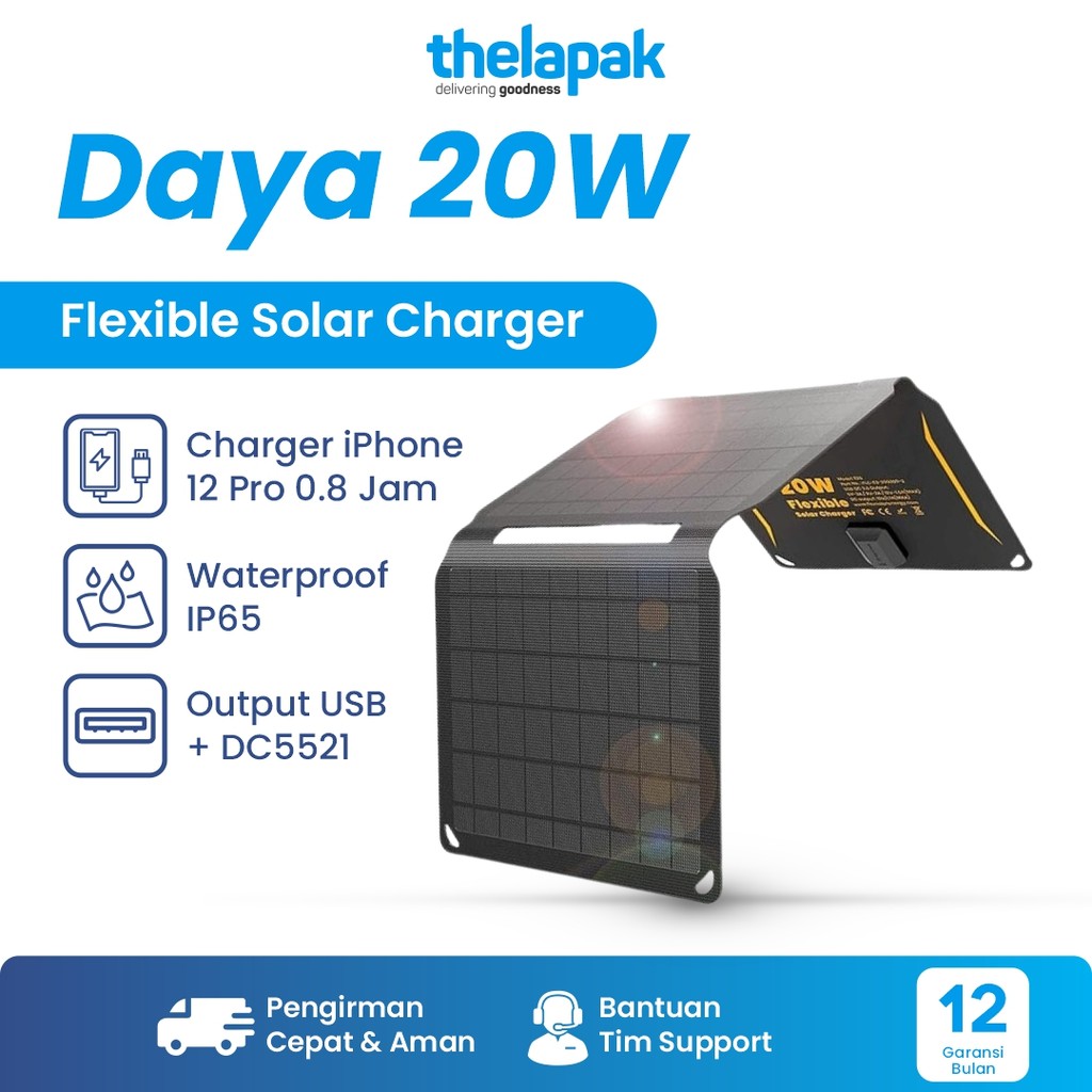 Jual Solar Panel Portable FLEXSOLAR E20 20W Flexible Solar Charger ...