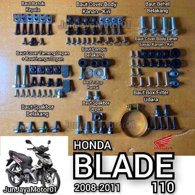Jual Baut Lengkap Full Set Body Honda Blade Lama 110 / Baut Lengkap ...