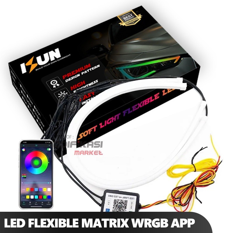 Jual jy75rg SEPASANG Lampu LED Alis DRL Flexible Matrix WRGB App 30cm ...