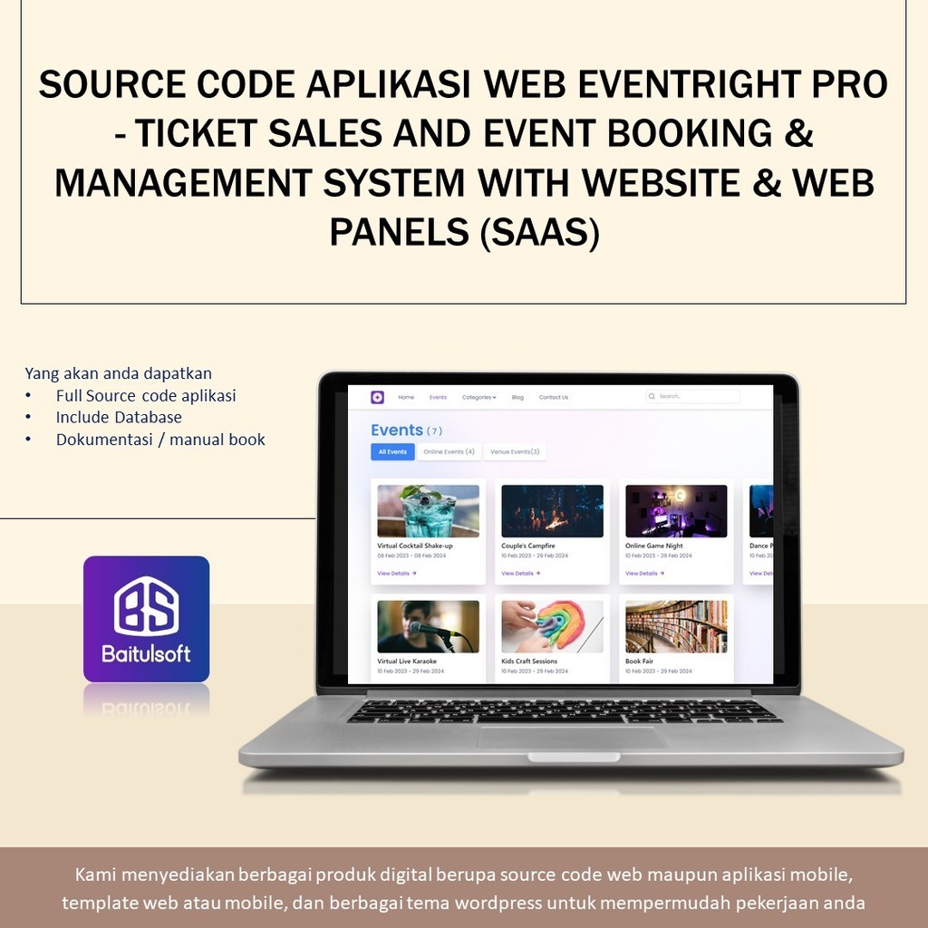 Jual SOURCE CODE APLIKASI WEB EVENTRIGHT PRO - TICKET SALES AND EVENT BOOKING & MANAGEMENT ...