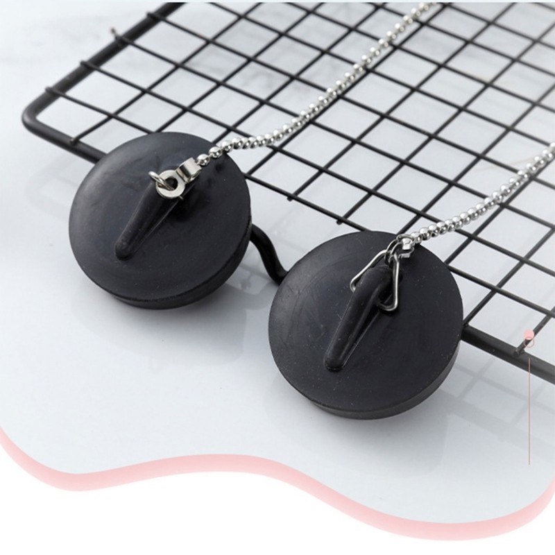 Jual Universal Rubber Bath Plug with Chain Drain Stopper Handy Rubber ...