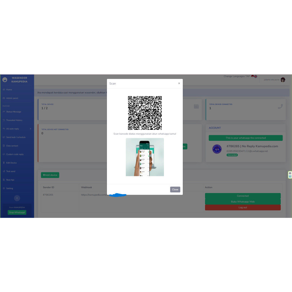 Jual TERBARU!! Source code (Script) Whatsapp Gateway AUTO READ Multi ...