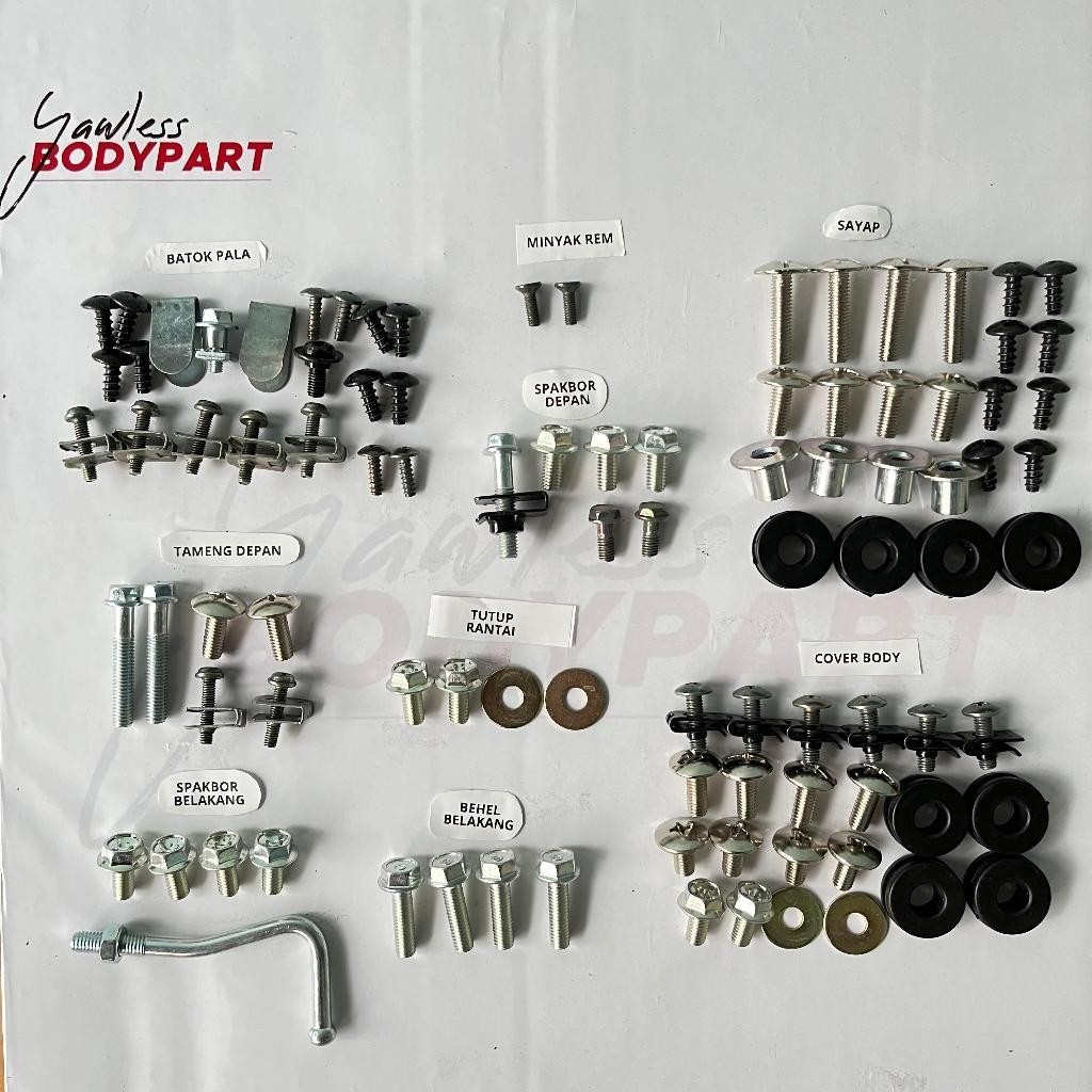 Jual Baut Supra X lama Fullset / Baud Honda Supra Fit lama Fullset Fullbody / Baut fullset Supra ...