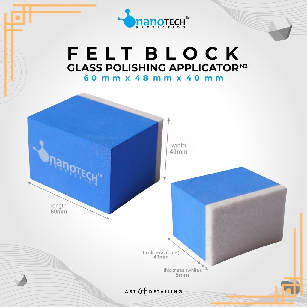Jual GLASS POLISHING APPLICATOR FELT BLOCK - NANOTECH PROTECTION ...