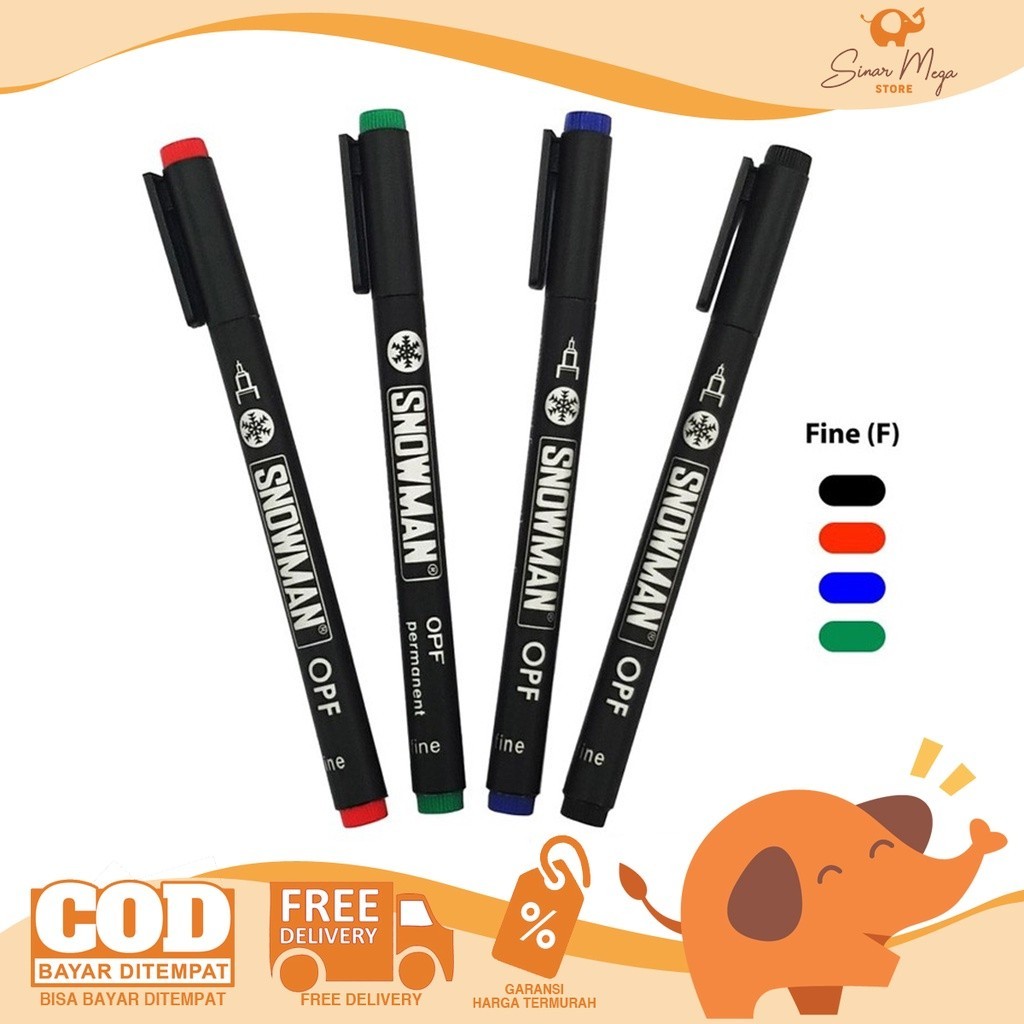 Jual Snowman Permanent Marker / Spidol OHP F (Fine) | Shopee Indonesia