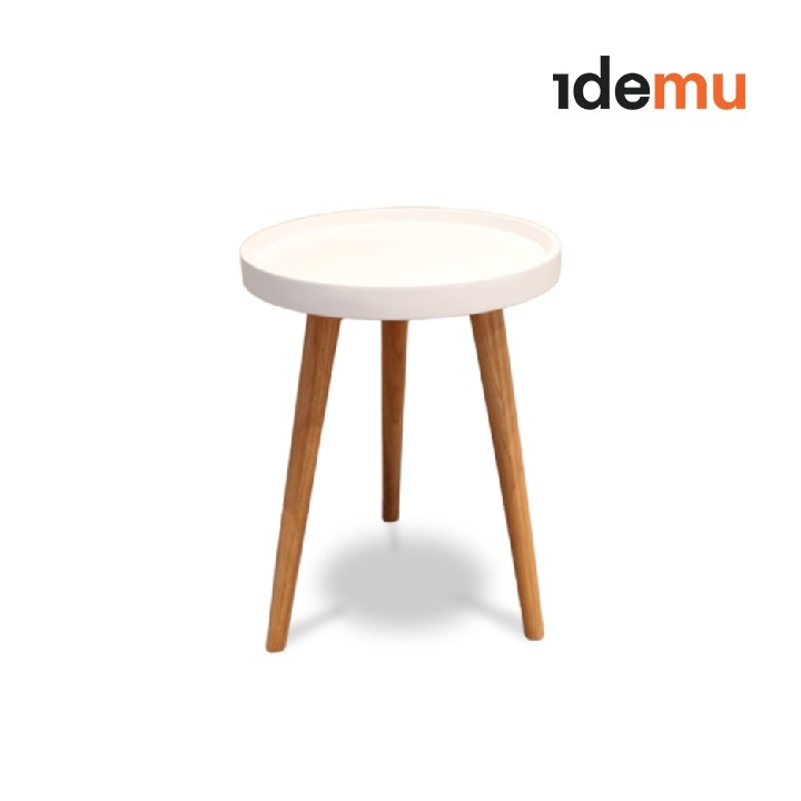 Jual DISPLAY SALE - IDEMU Verde Round Side Table Meja Sudut Bulat Putih ...