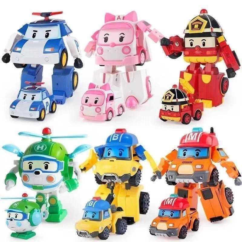 Jual 6pcs/set Cartoon Robocar Poli Action Figures Transformation Anime ...