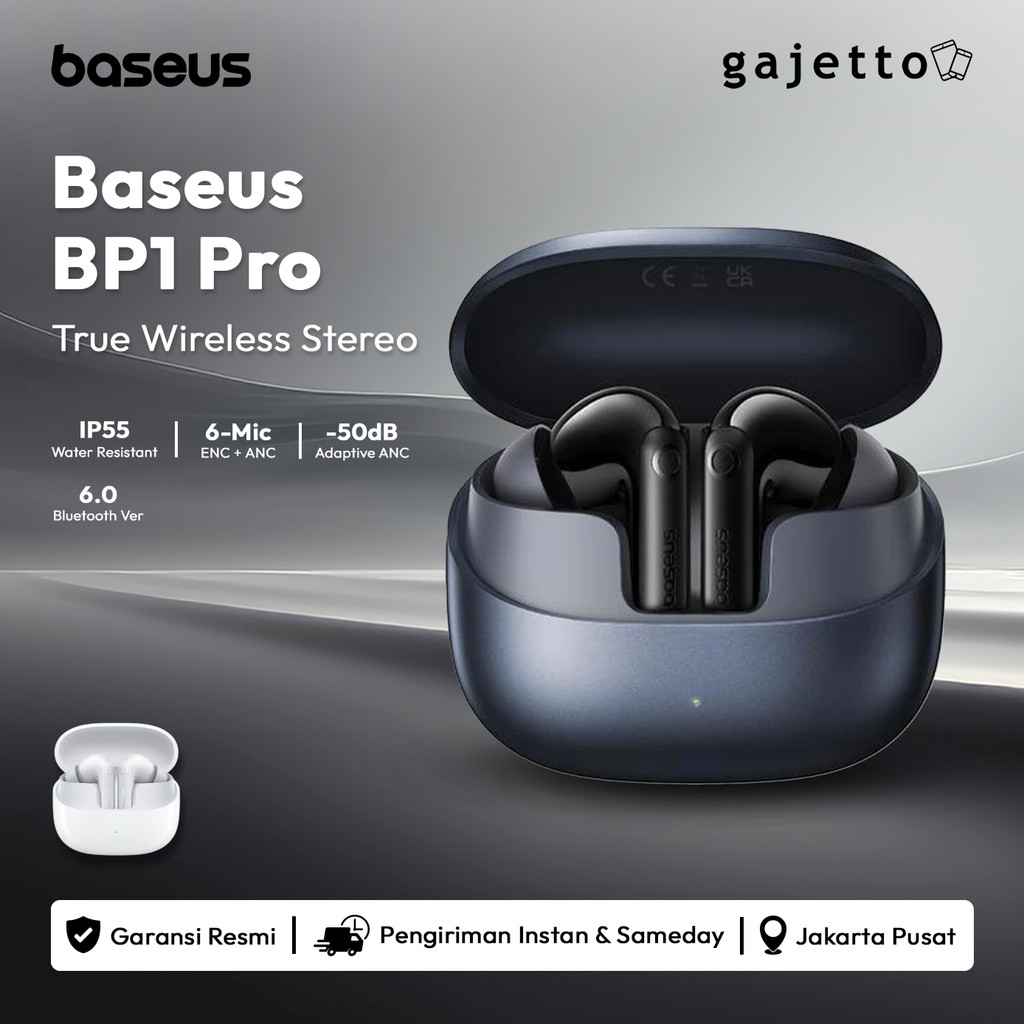 Jual Baseus BP1 Pro TWS ANC Hi-Res LDAC -50dB 6 Mic ENC with IP55 & 55H ...