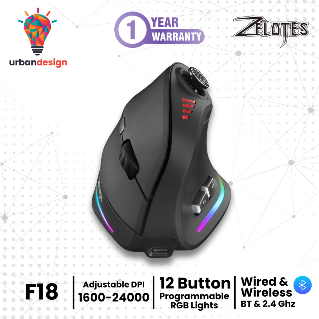 Jual ZELOTES F13 Gaming Mouse 3 Mode 4000Hz Rechargeable Triple Click ...