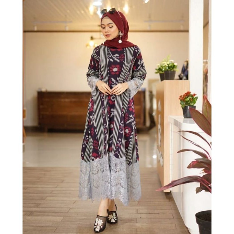 Jual Gamis Tenun ethnic modern Baju couple tenun | Shopee Indonesia