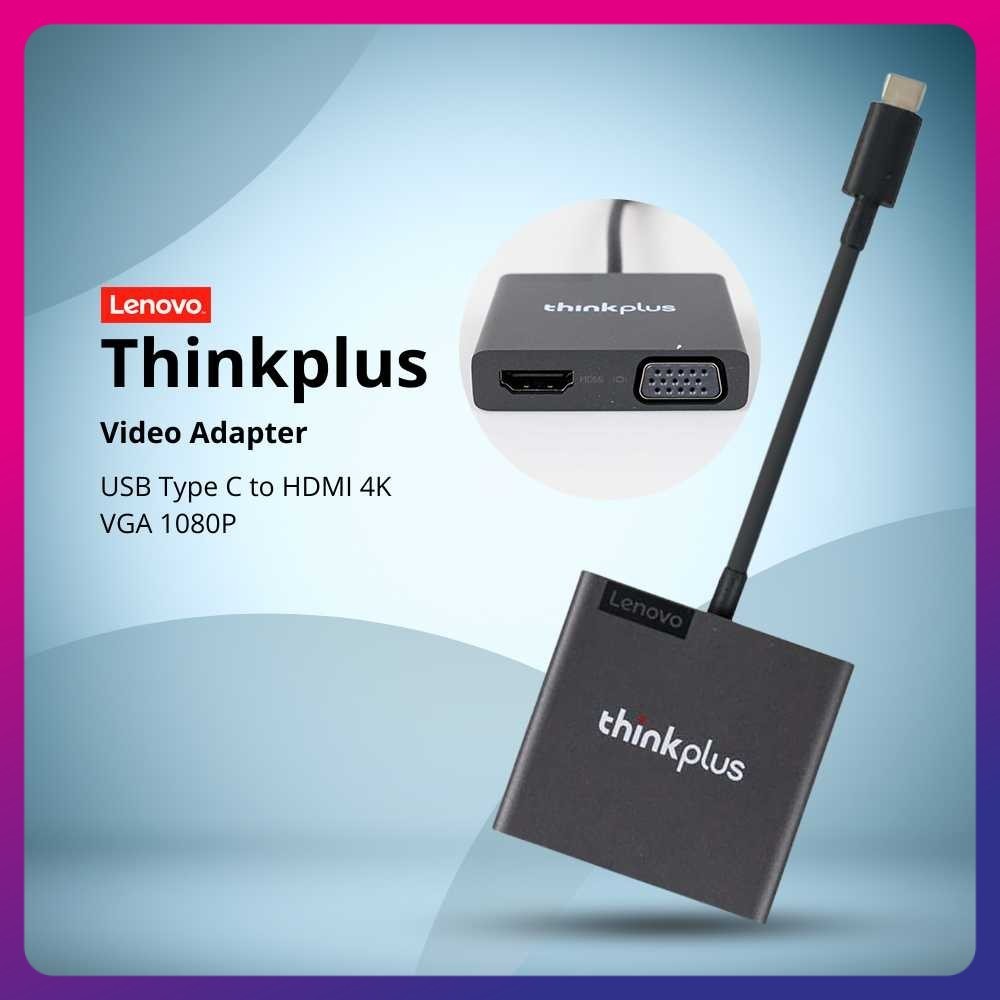 Jual Lenovo Thinkplus Video Adapter USB Type C to HDMI 4K VGA 1080P ...